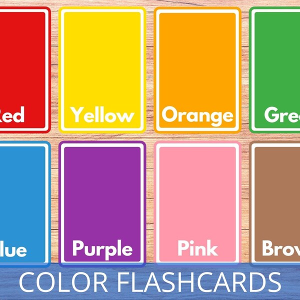 Colors Flashcards - Etsy