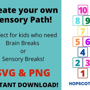 HOPSCOTCH Sensory Path SVG and PNG, Hopscotch Cut File, Brain Break ...