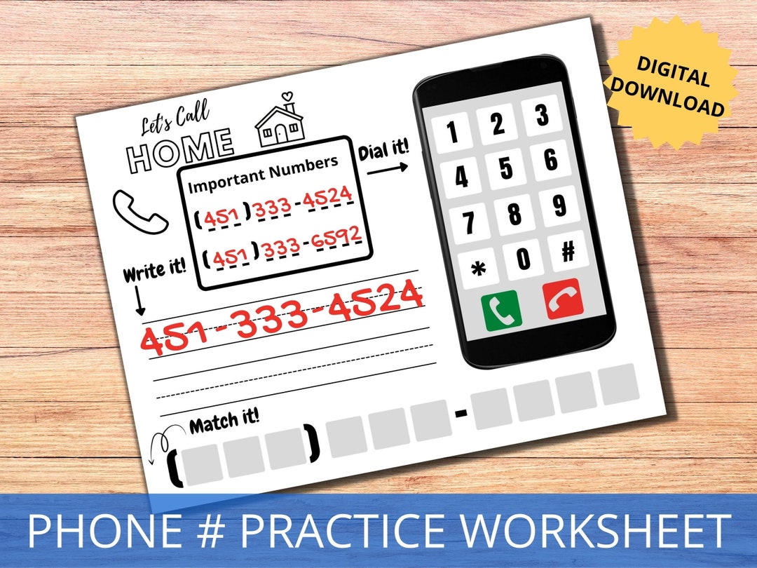 Learn My PHONE NUMBER Activity, Life Skills for Kids, Phone Number ...