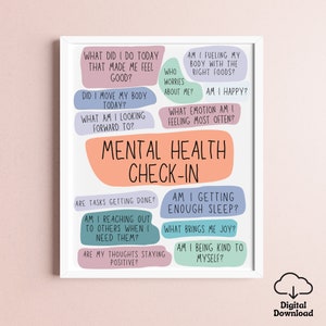Self-care Check-in, Mental Health Check In, Therapy Office Decor ...