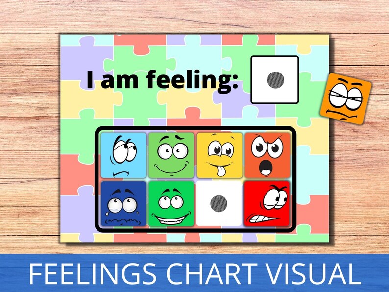 Feelings Chart for Visual Learners Autism Support - Etsy Canada