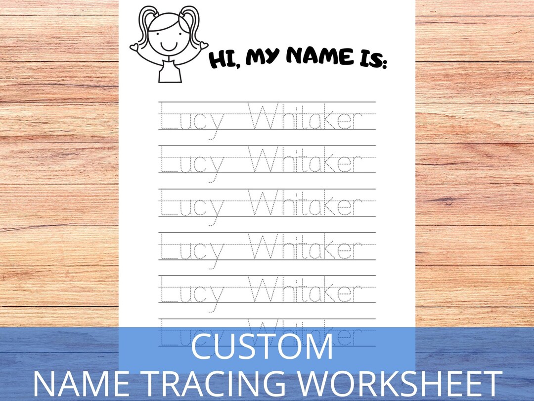 Custom Name Tracing Worksheet, Handwriting Practice Sheet, Personalized ...