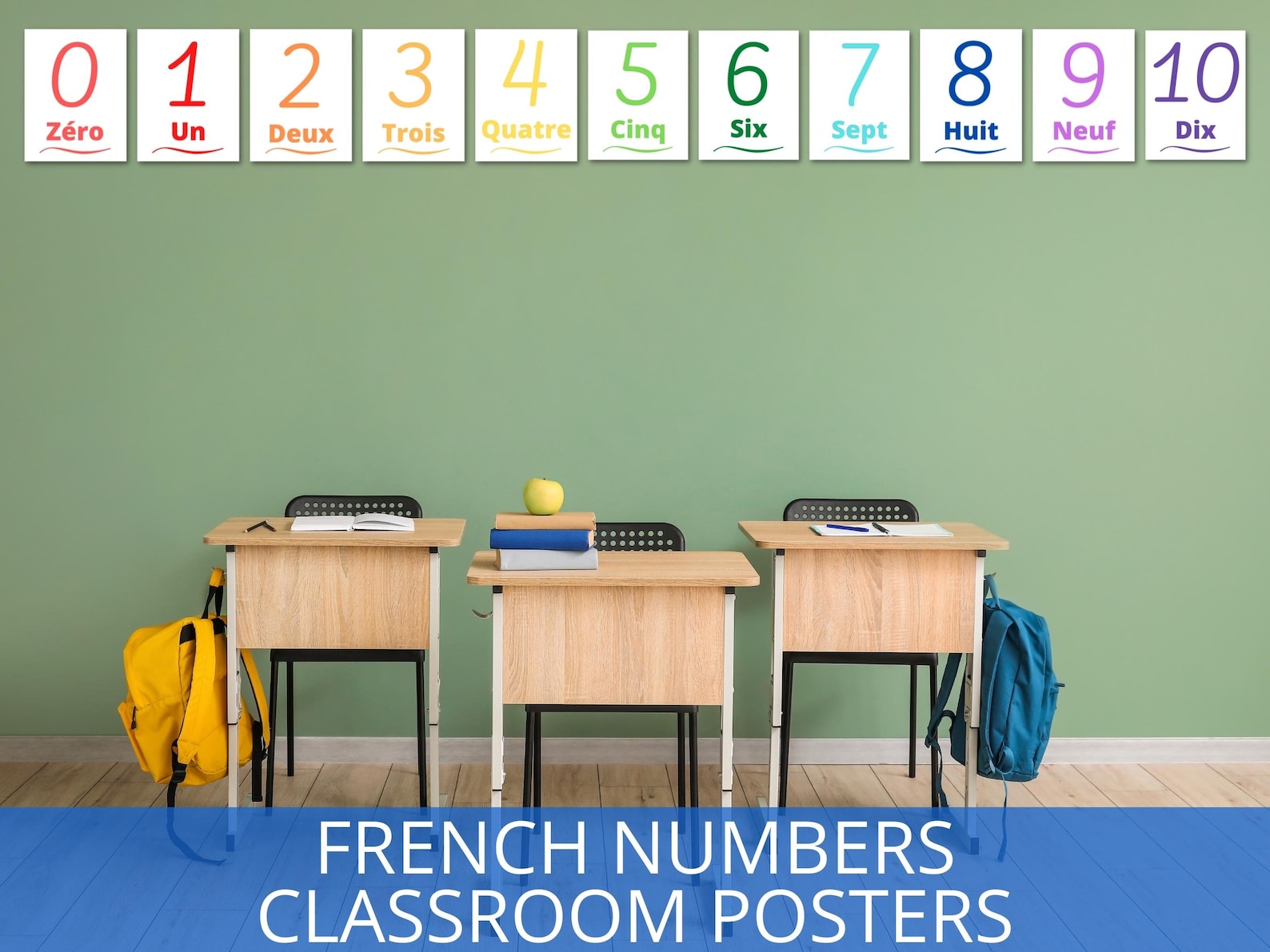 French Numbers Poster Set French Classroom France - Etsy