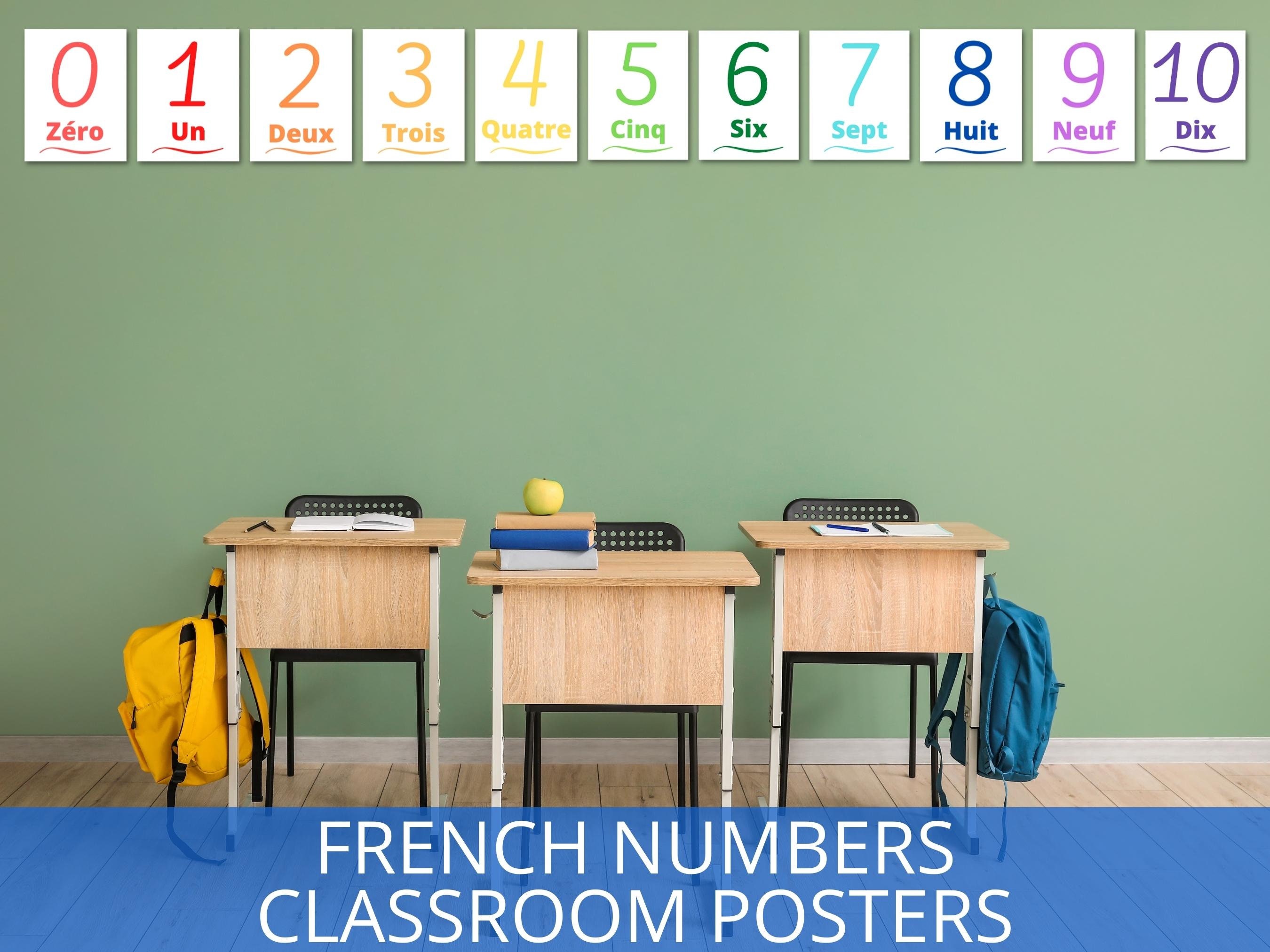 French Numbers Poster Set French Classroom France - Etsy Australia