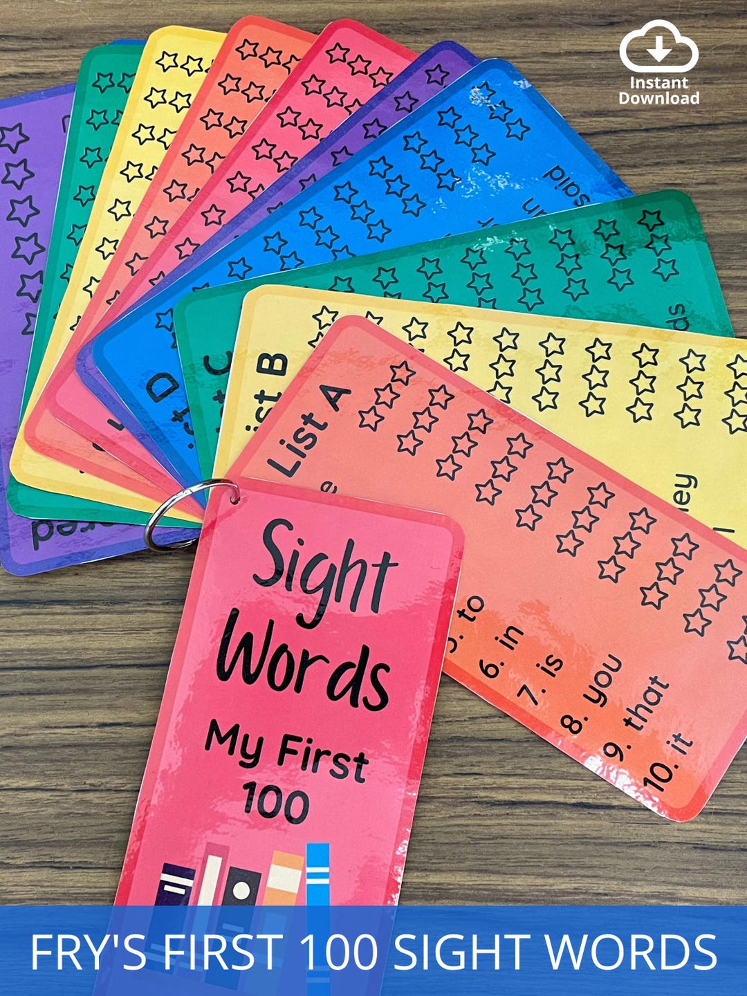 Sight Words Printable, Fry's First 100 Sight Word Flashcards ...