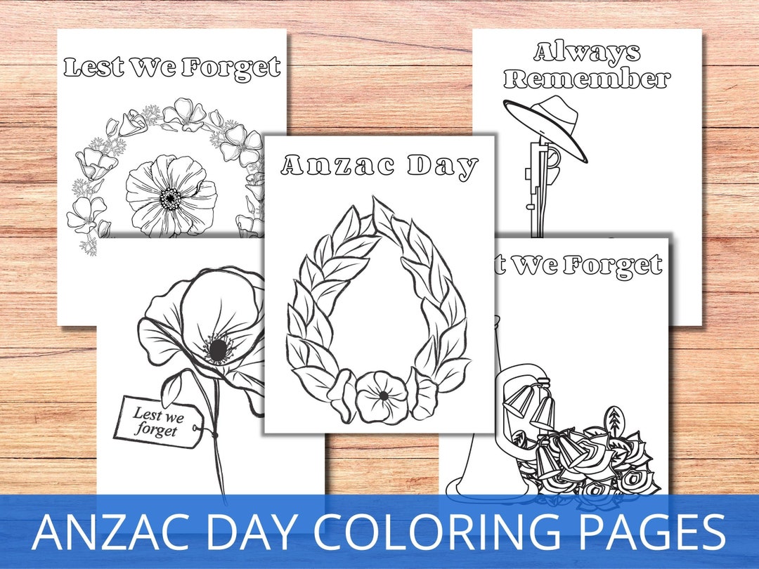Anzac Day Coloring Pages, Anzac Day Activity Pack, Printable Coloring ...