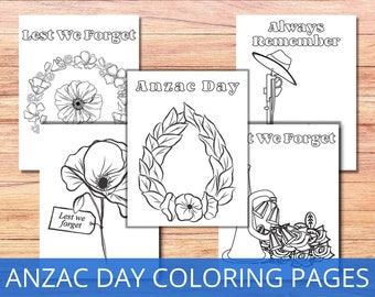 Anzac Day Coloring Pages for Kids, Anzac Day Activity Pack, Anzac Day ...
