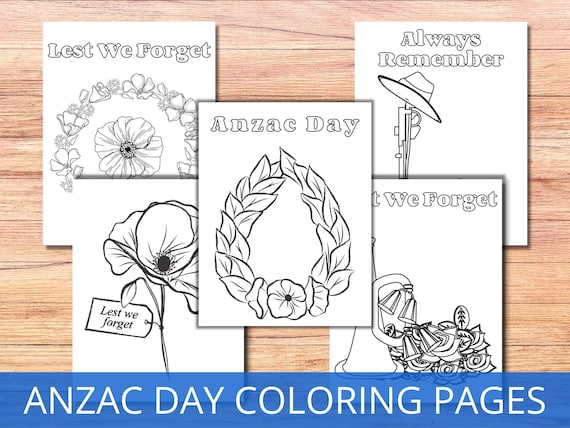 Anzac Day Coloring Pages Anzac Day Activity Pack Printable | Etsy