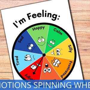 Emotions Wheel Spinner Feelings Chart Emotional Self - Etsy