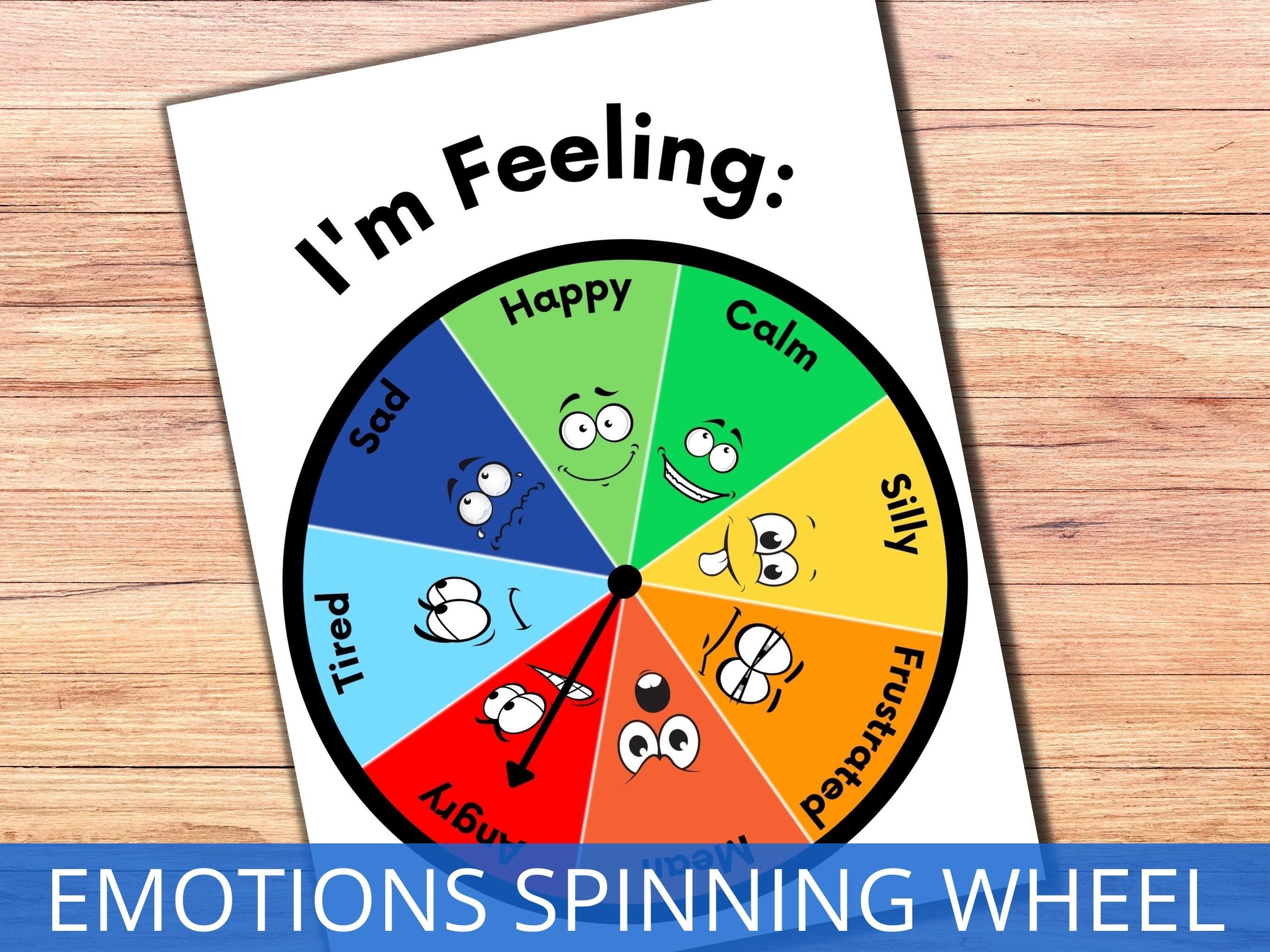 Emotions Wheel Spinner Feelings Chart Emotional Self - Etsy Canada