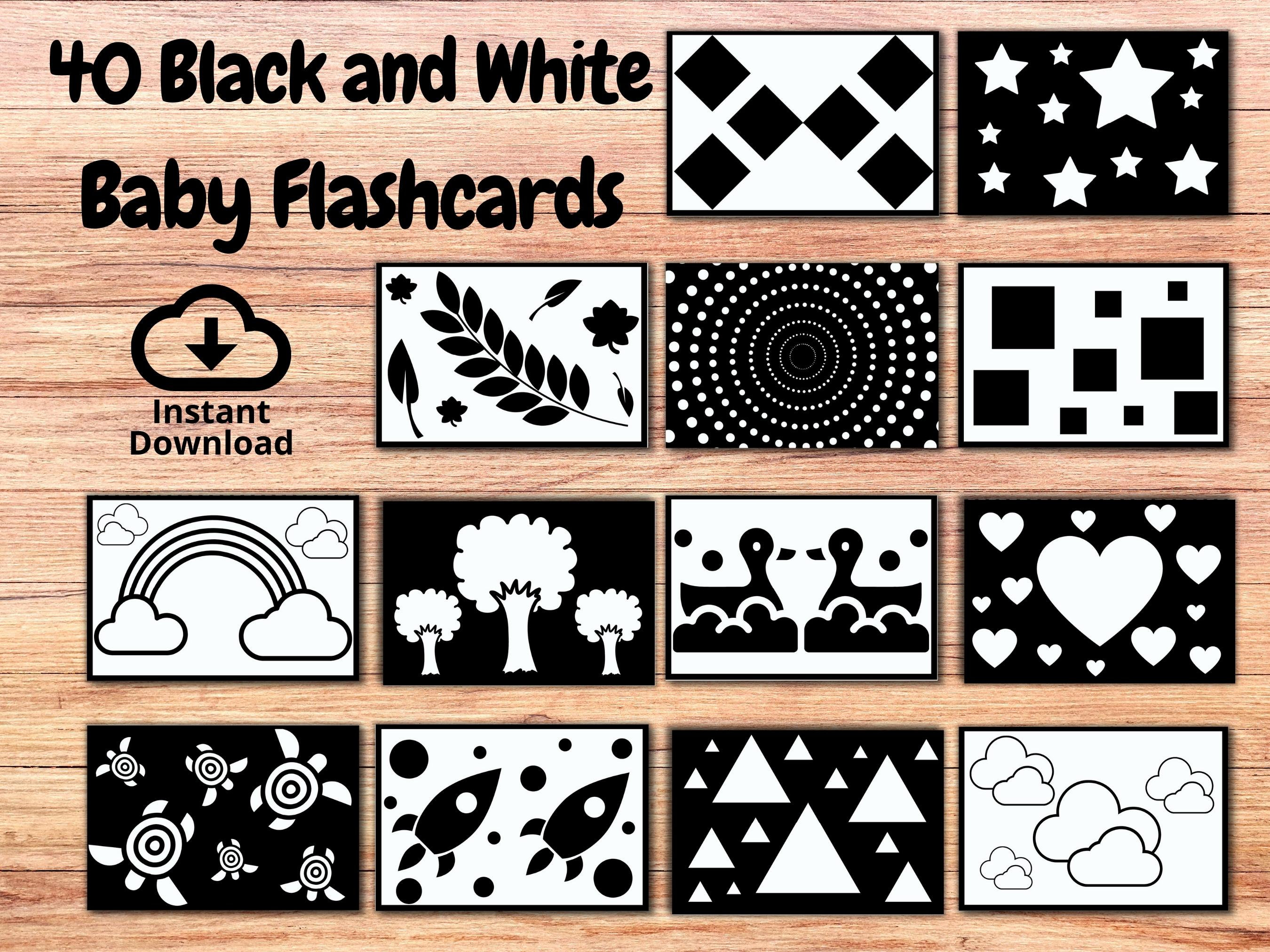 Black and White Sensory Flashcards for Babies Printable High - Etsy Canada