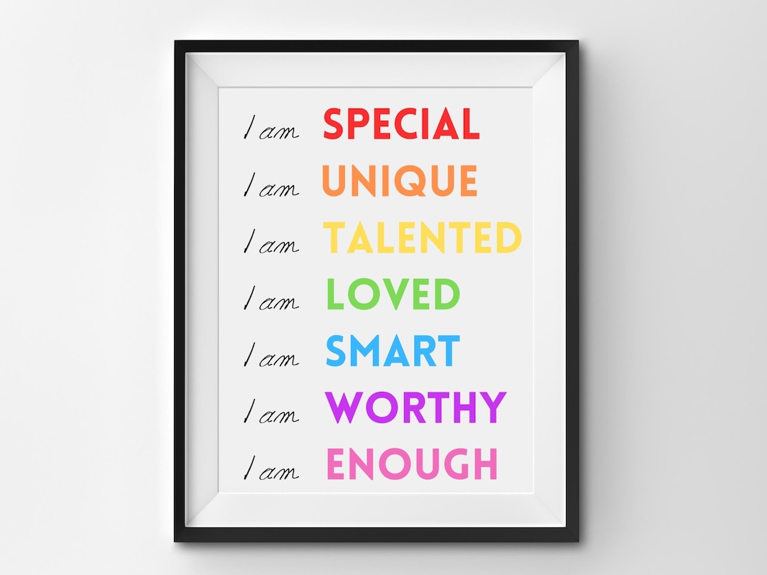Positive Affirmations Classroom Poster, Motivational Art, Growth ...