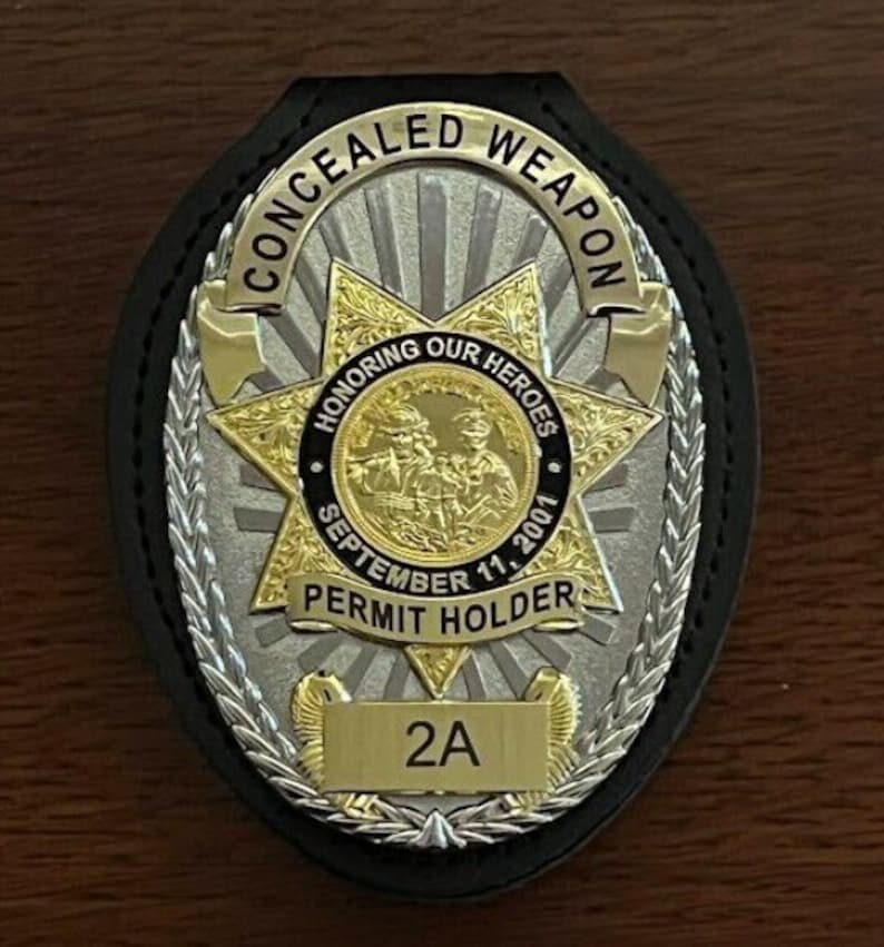 CCW Badge WITH HOLDER Concealed Weapon Permit - Etsy