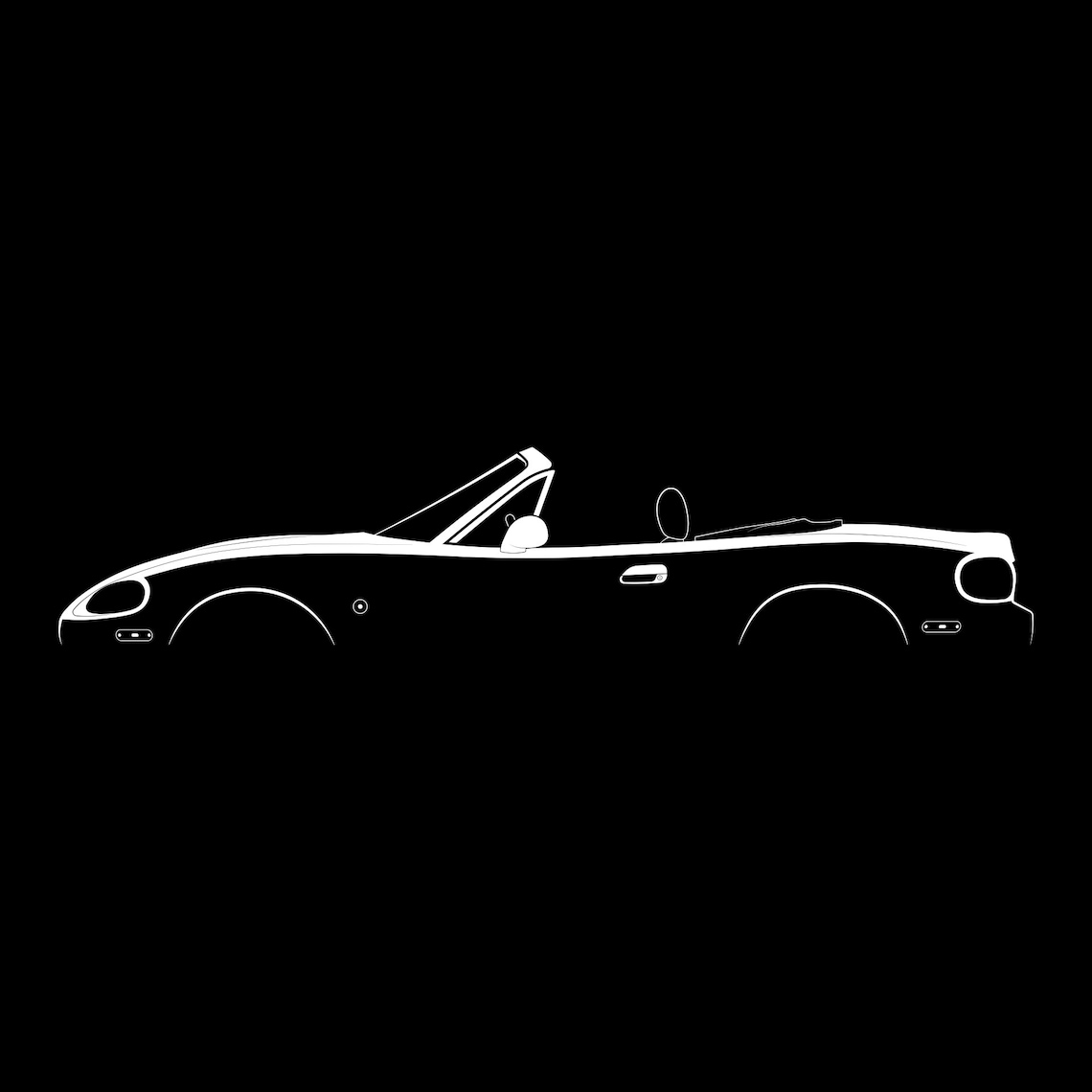 MX-5 Miata (NB) Silhouette Vector File - Etsy