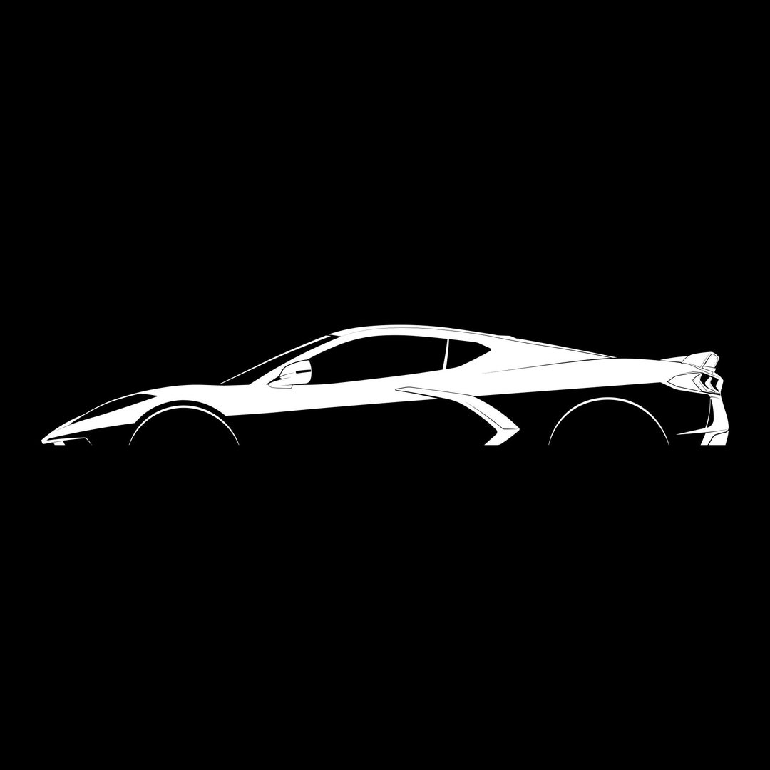 Corvette (C8) Silhouette Vector File - Etsy