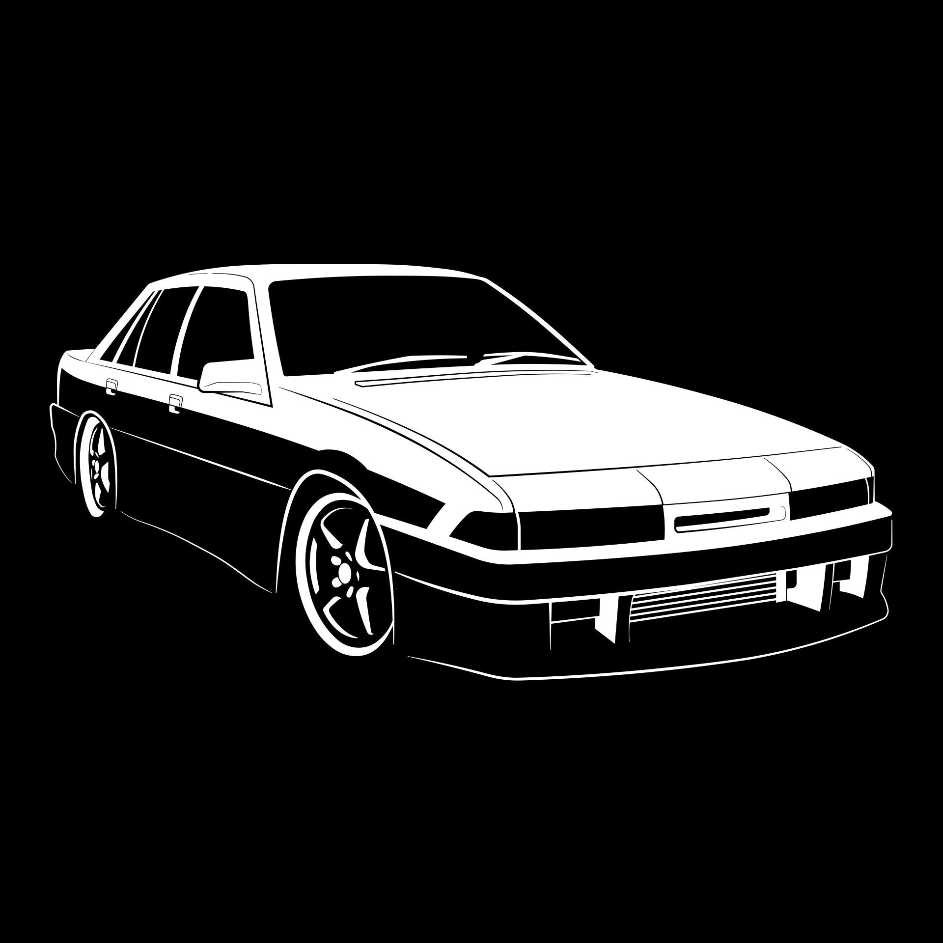 1/4 Corner Commodore VL Silhouette Vector File - Etsy Australia