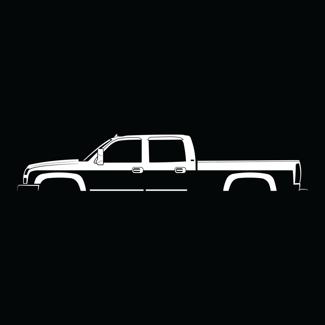 Silverado 2500 HD Crew Cab (2005) Silhouette Vector File - Etsy