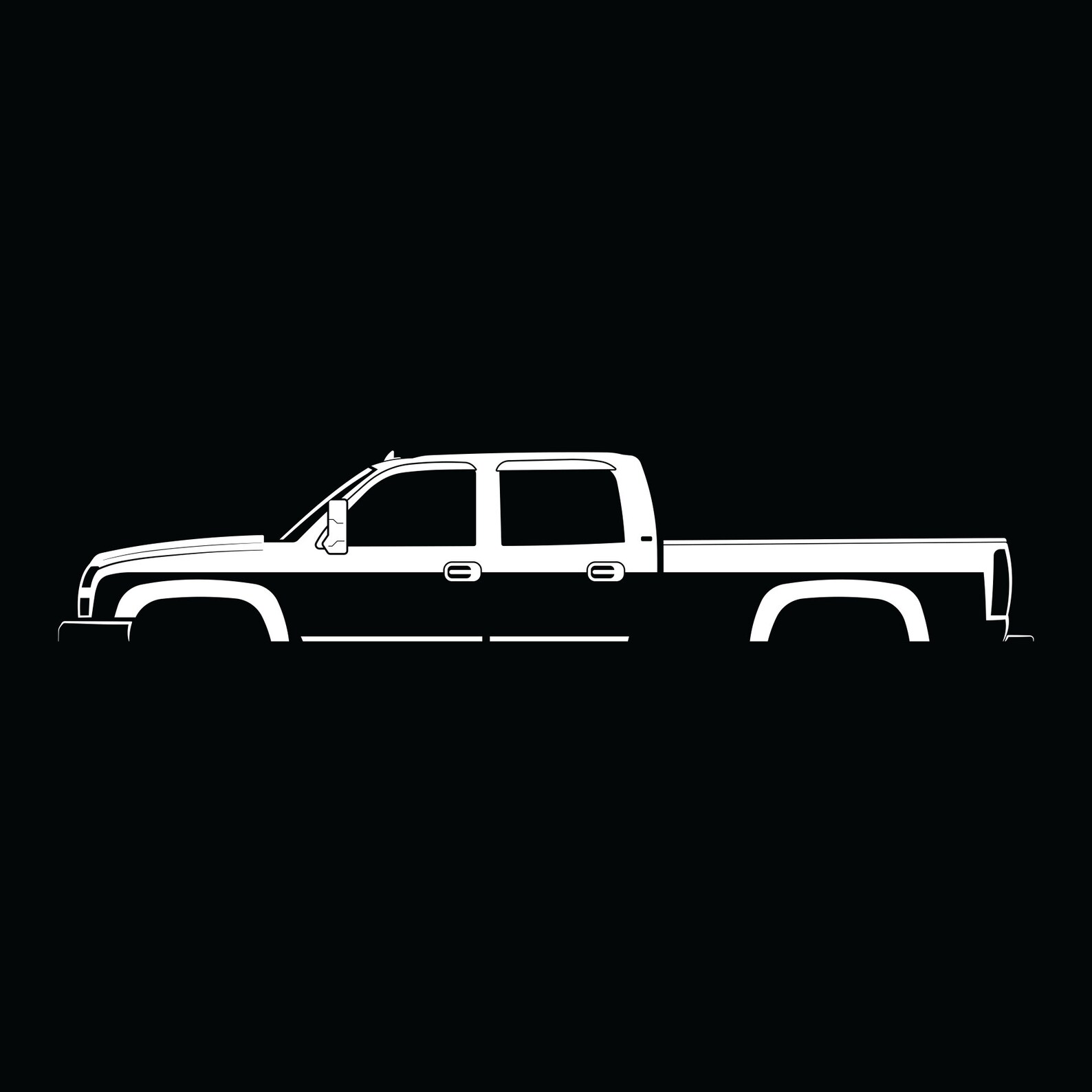 Silverado 2500 HD Crew Cab (2005) Silhouette Vector File - Etsy