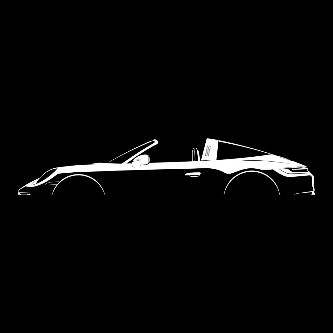 911 Targa 992 Silhouette Vector File - Etsy