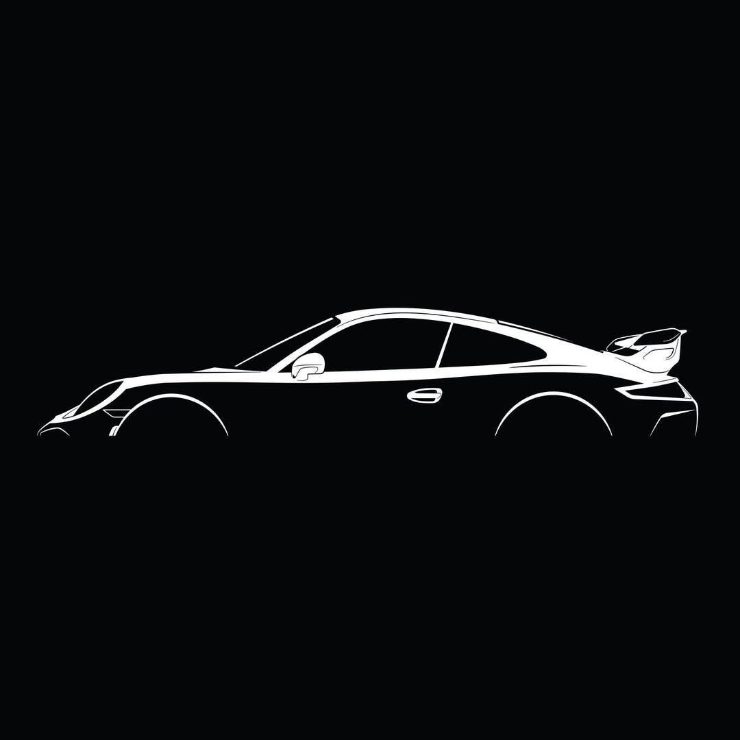 911 GT3 991 Silhouette Vector File - Etsy