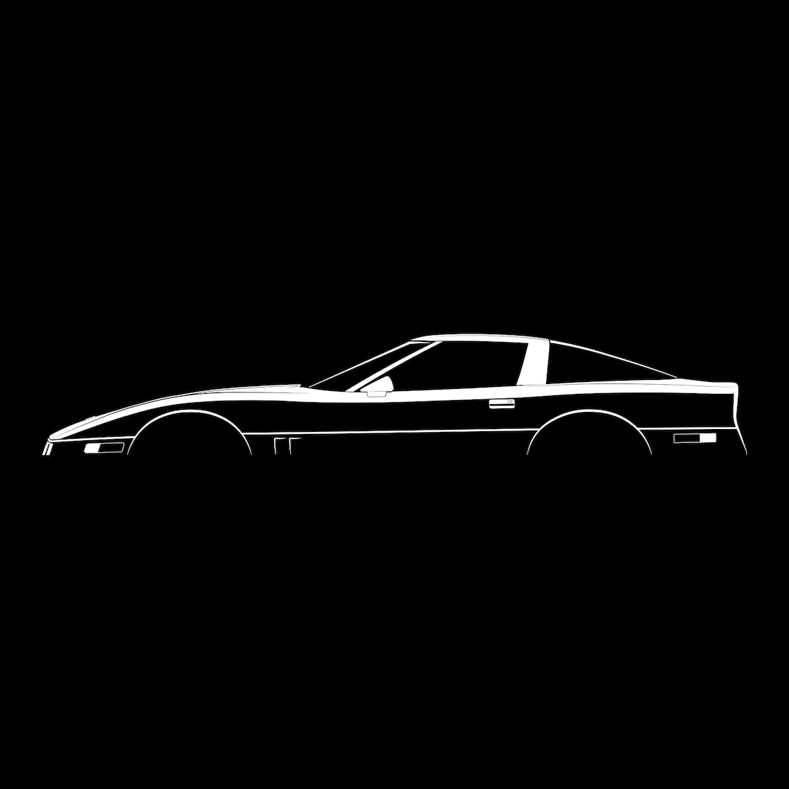 Corvette (C4) Silhouette Vector File - Etsy