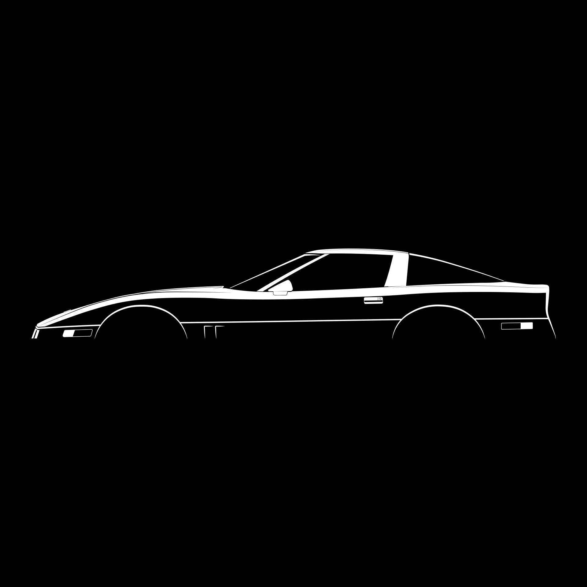 Corvette (C4) Silhouette Vector File - Etsy