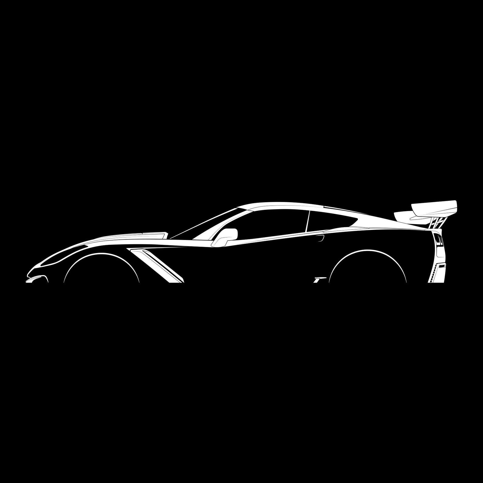 Corvette (C7) Silhouette Vector File - Etsy
