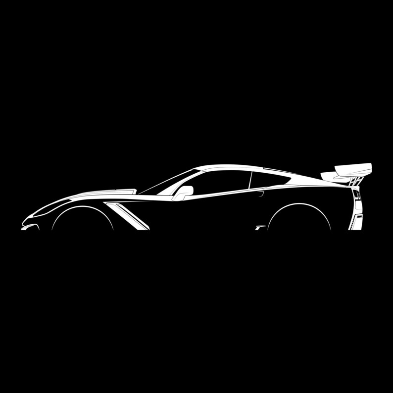 Corvette (C7) Silhouette Vector File - Etsy