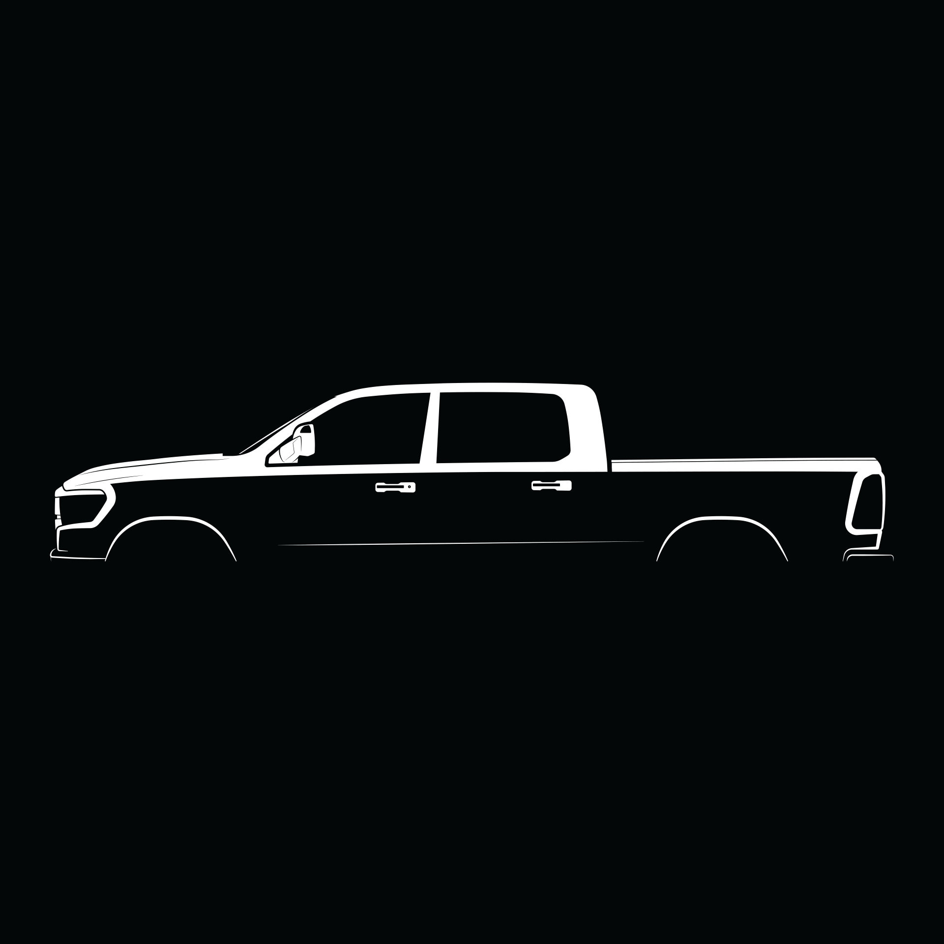 Ram 1500 Crew Cab (2019) Silhouette Vector File - Etsy