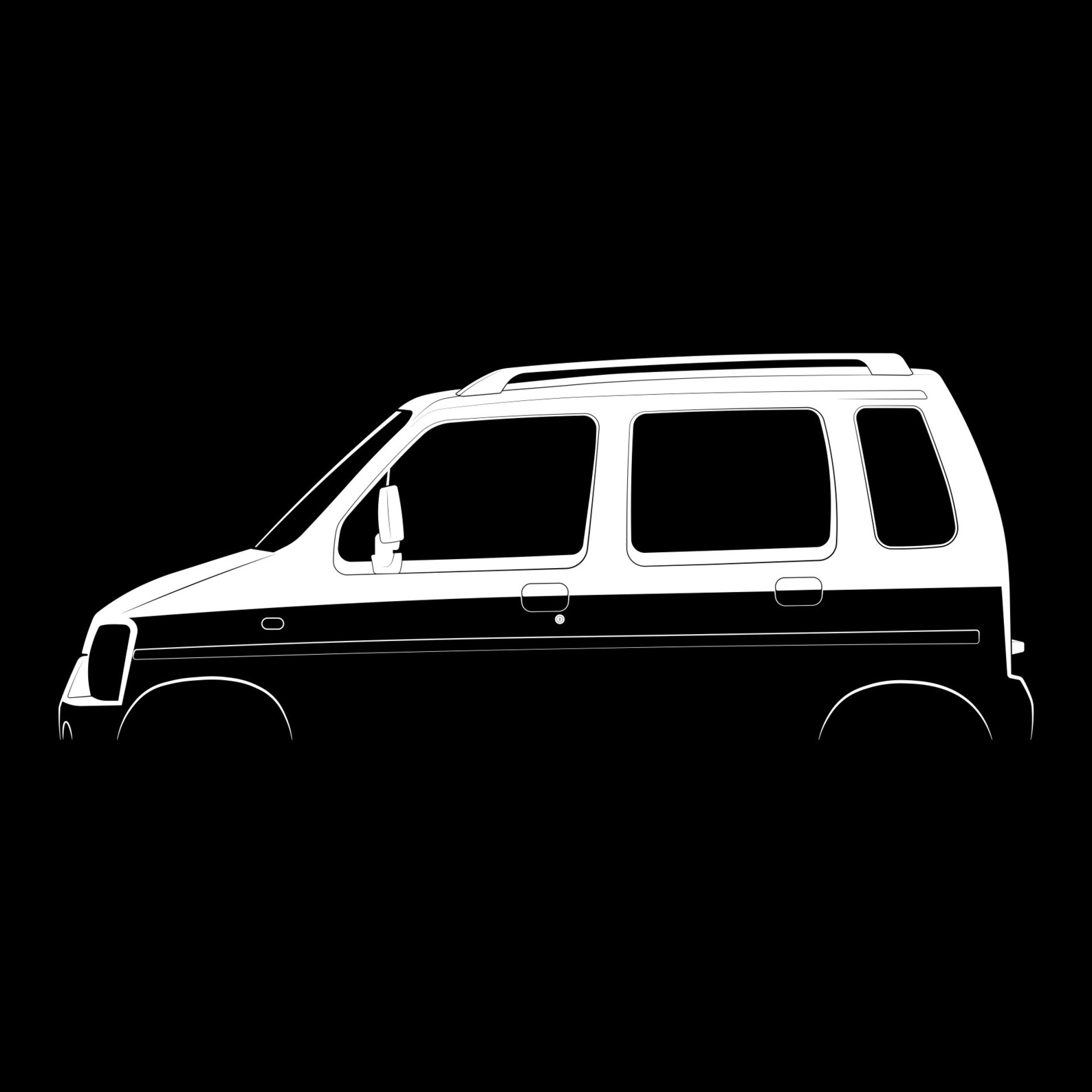 Wagon R+ (1997) Silhouette Vector File - Etsy