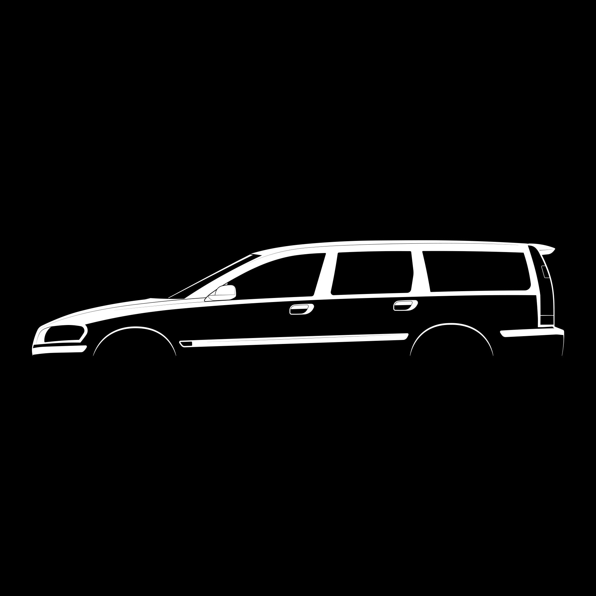 Volvo V70 R 2000 Silhouette Vector File - Etsy