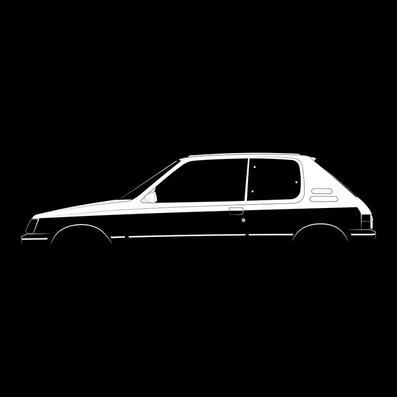 205 GTI Silhouette Vector File - Etsy