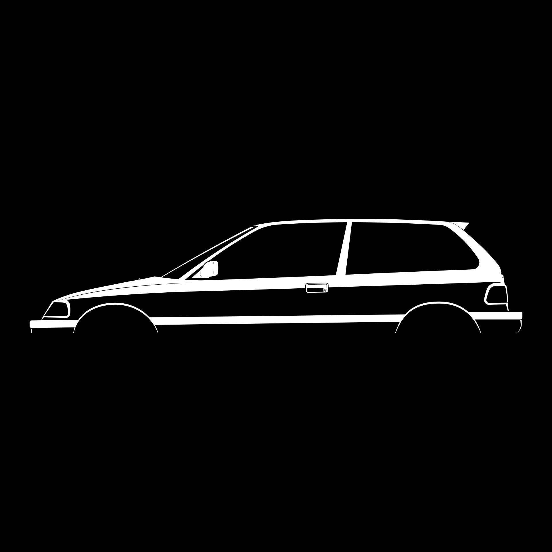 Civic (EF) Silhouette Vector File - Etsy
