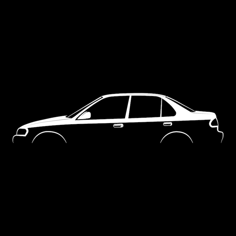 Corolla (E110) Silhouette Vector File - Etsy