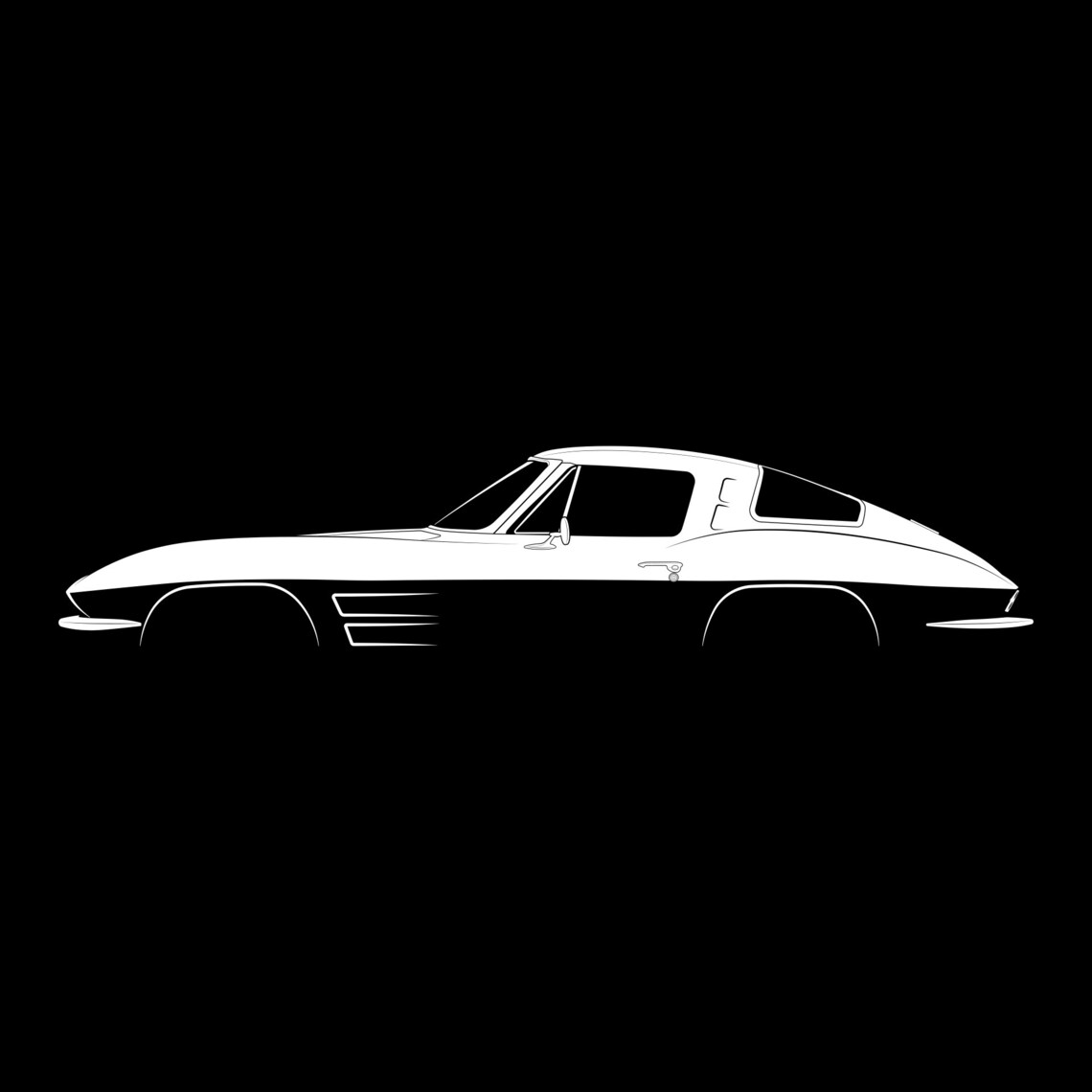Corvette (C2) Silhouette Vector File - Etsy Canada