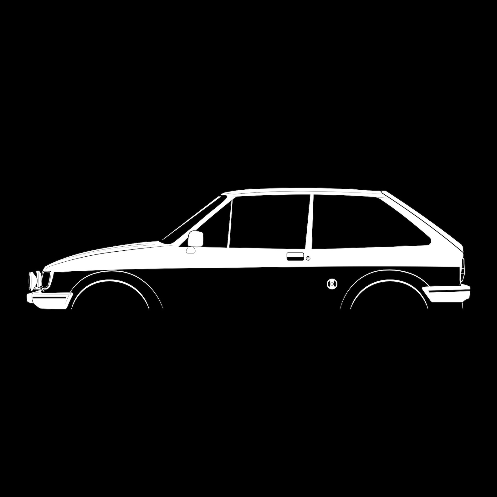 Fiesta XR2 Mk II Silhouette Vector File - Etsy