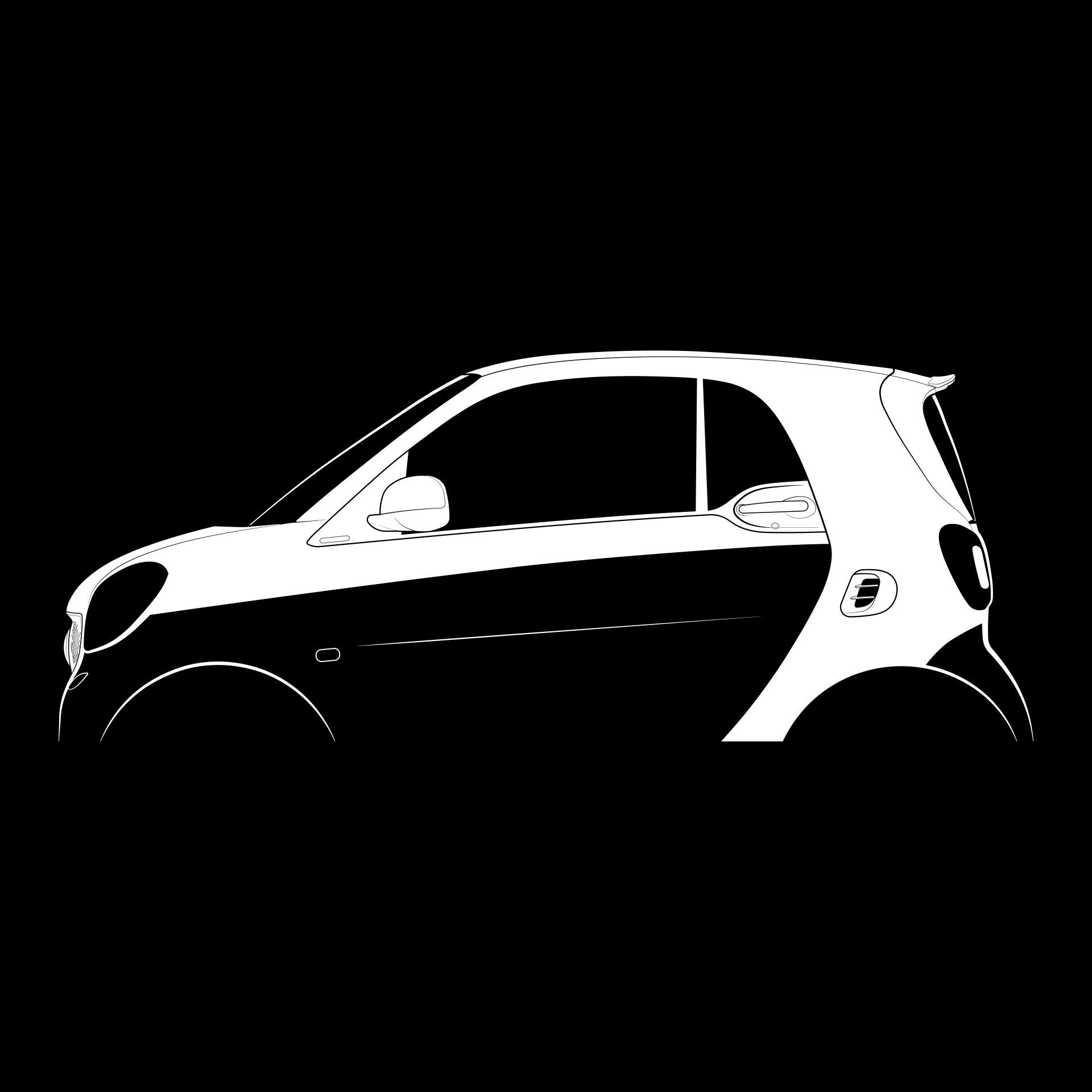 Smart Fortwo (C453) Silhouette Vector File - Etsy
