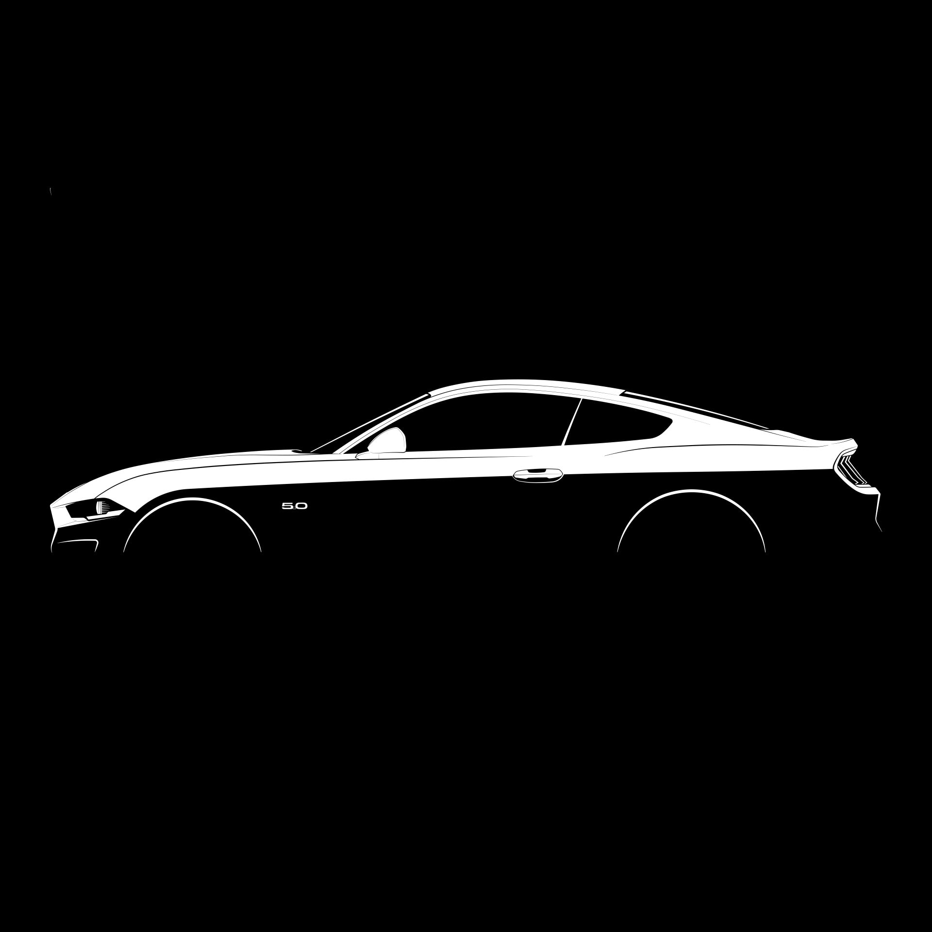 Mustang GT (2018) Silhouette Vector File - Etsy