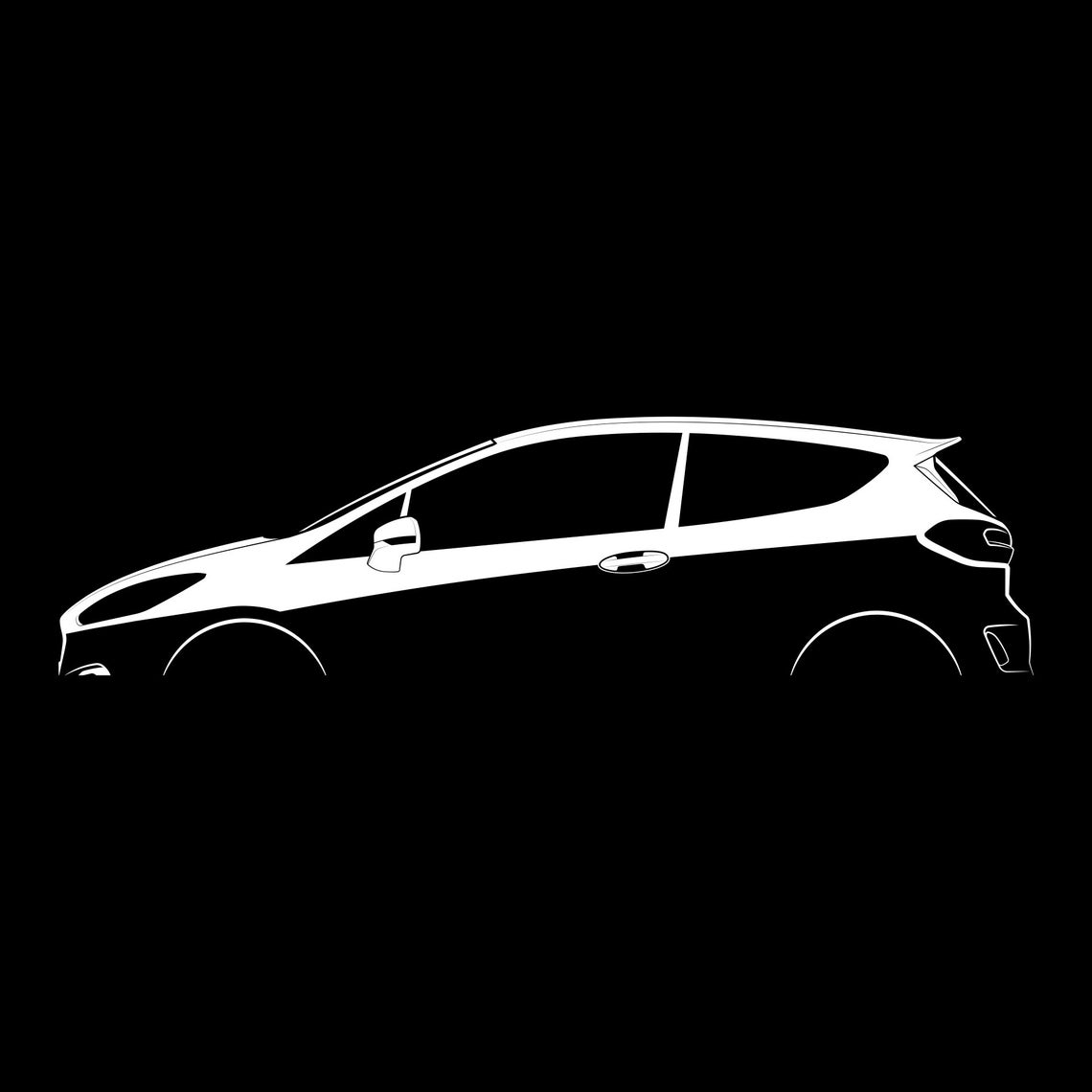 Fiesta ST Mk VII Silhouette Vector File - Etsy