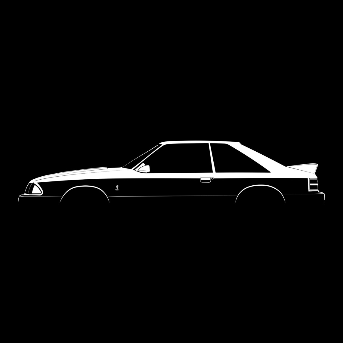 Mustang SVT Cobra R (1993) Silhouette Vector File - Etsy