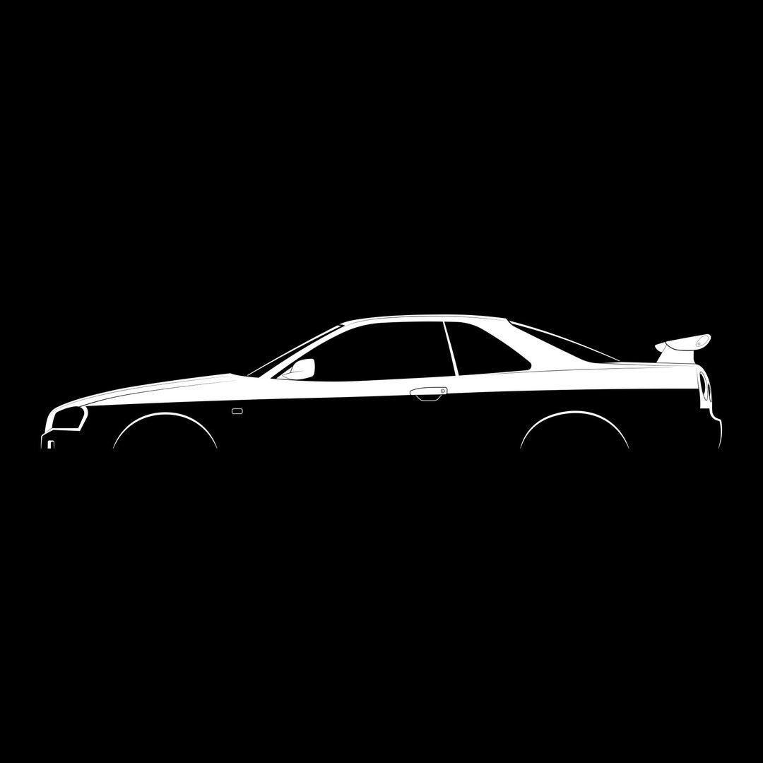 Skyline GT-R (R34) Silhouette Vector File - Etsy Canada