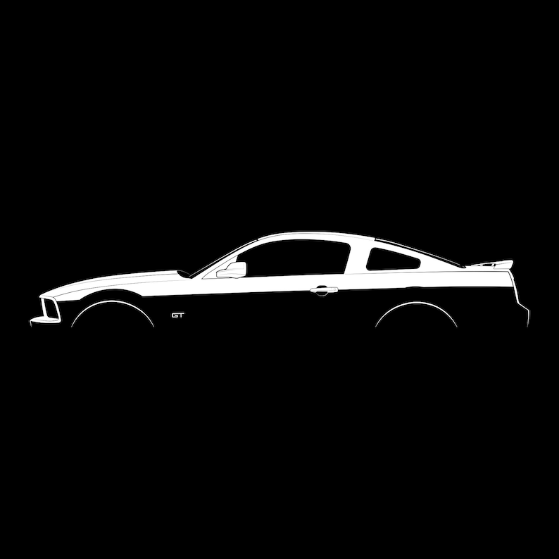 Mustang GT (2005) Silhouette Vector File - Etsy