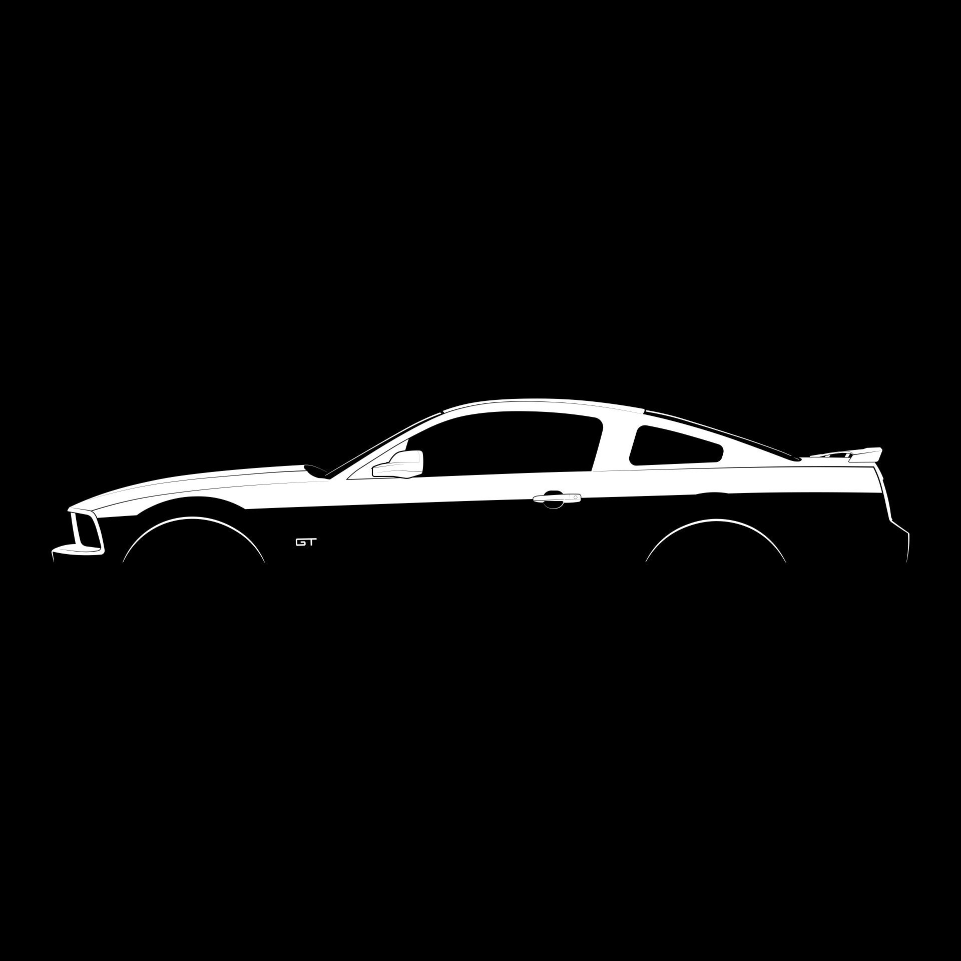 Mustang GT (2005) Silhouette Vector File - Etsy