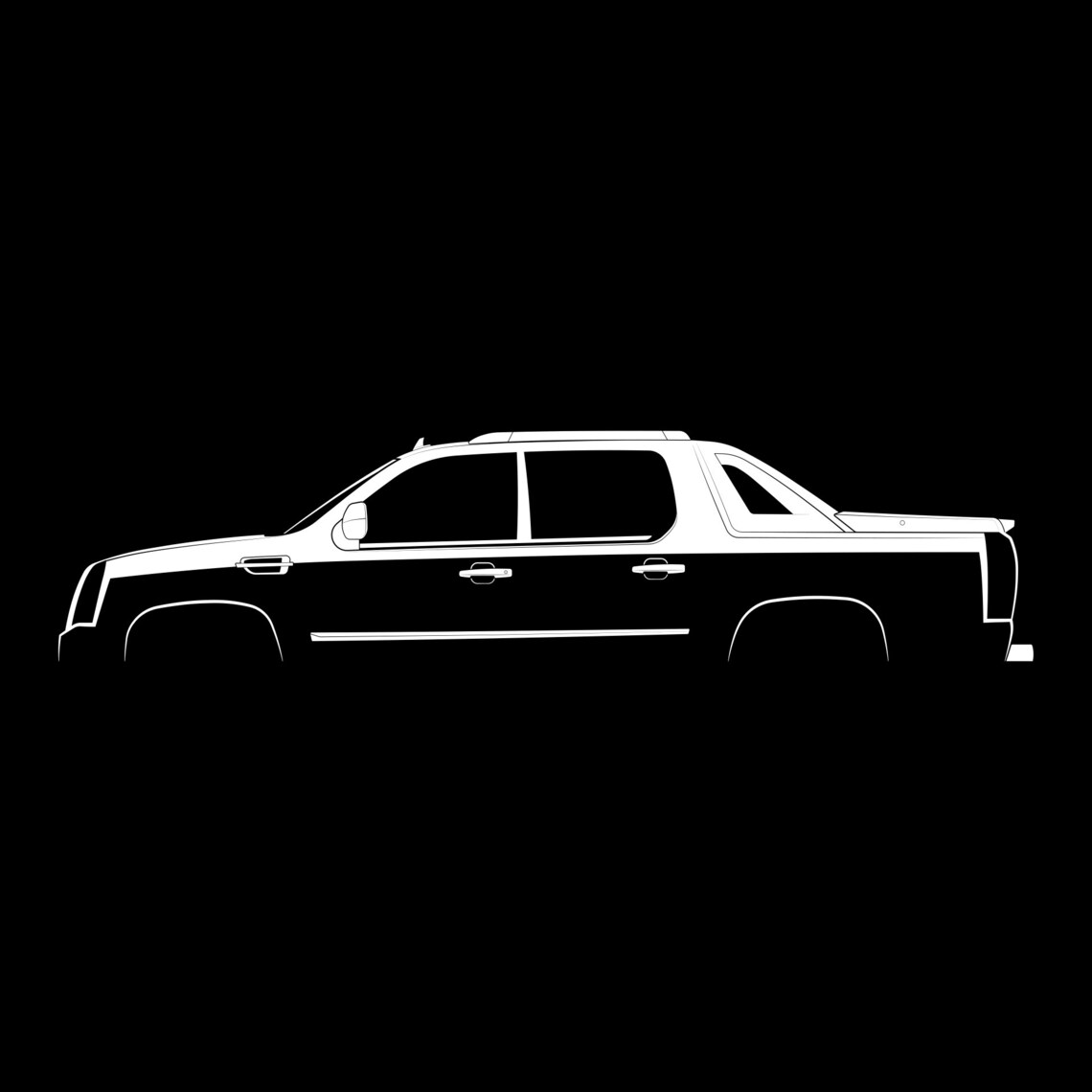 Escalade EXT (2007) Silhouette Vector File - Etsy