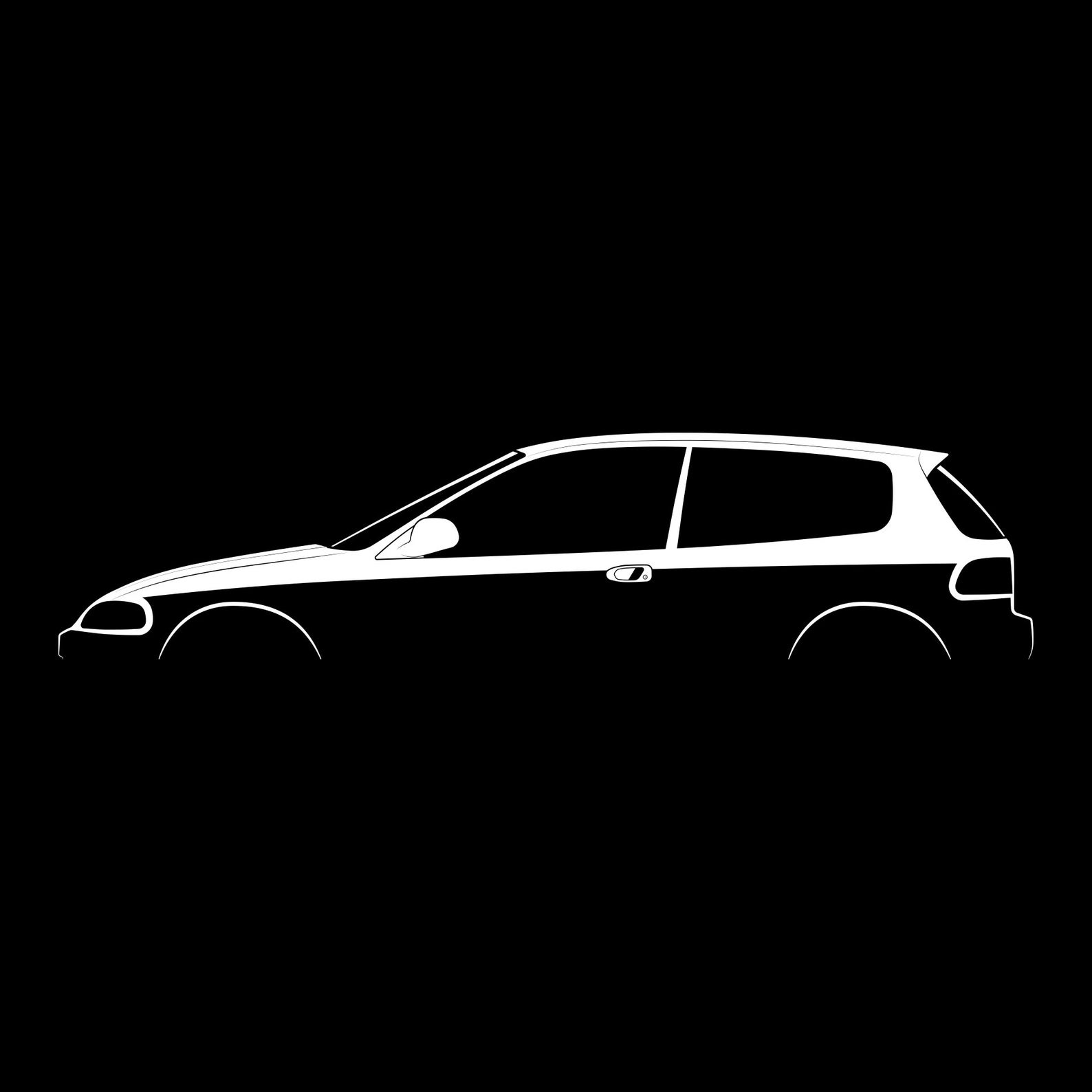 Civic (EG/EH/EJ) Silhouette Vector File - Etsy