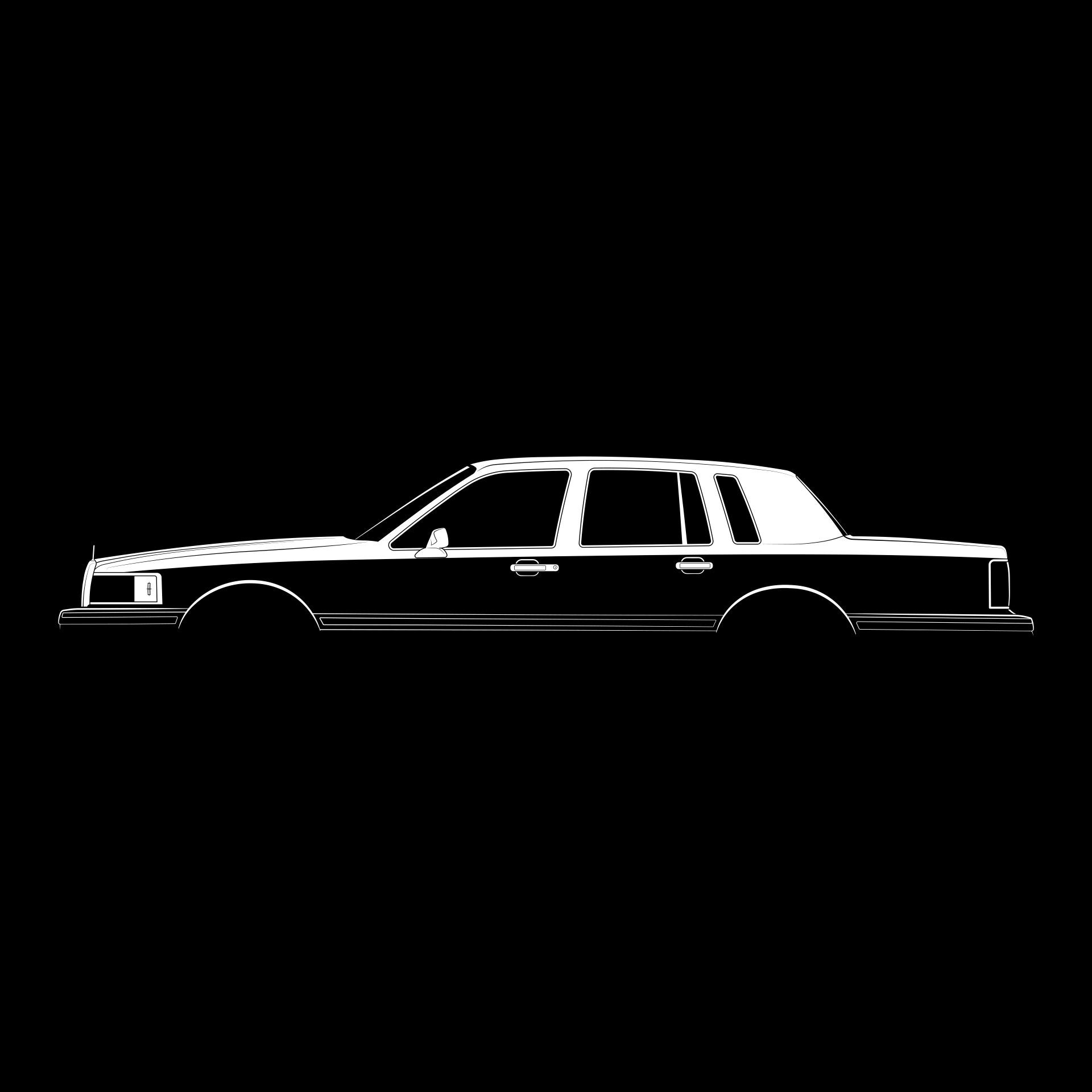Town Car (1990) Silhouette Vector File - Etsy