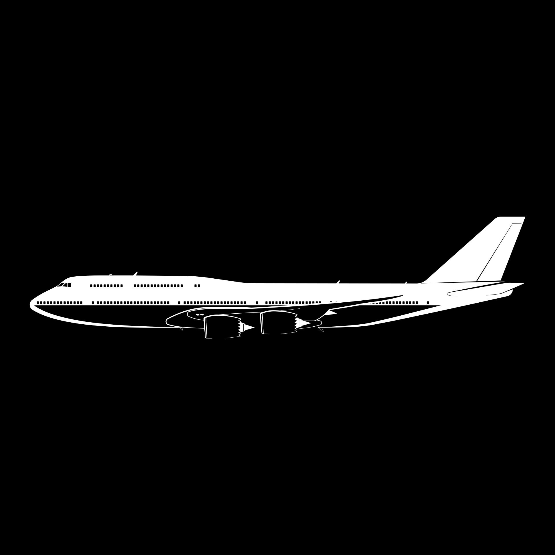 747 (-300, -400, -8) Silhouette Vector File - Etsy