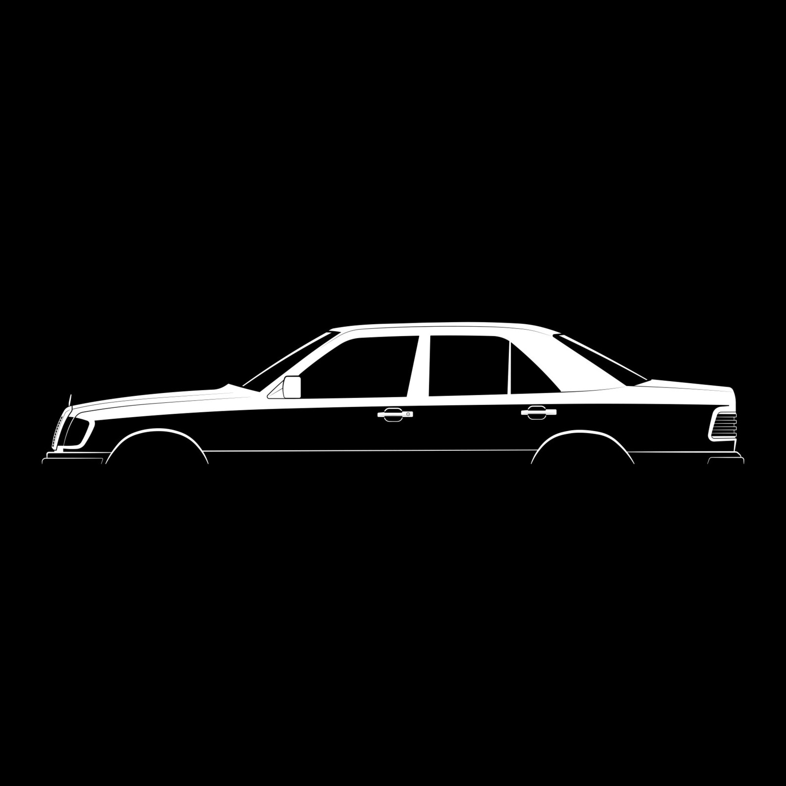 500 E (W124) Silhouette Vector File - Etsy