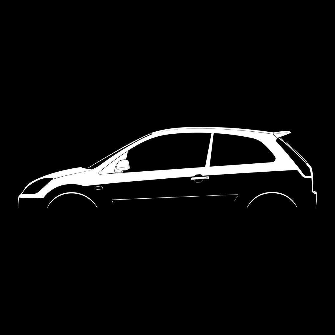 Fiesta ST Mk V Silhouette Vector File - Etsy