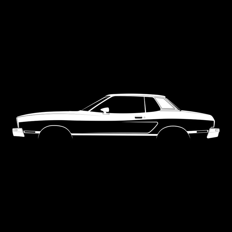 Mustang II Ghia Coupe (1974) Silhouette Vector File - Etsy